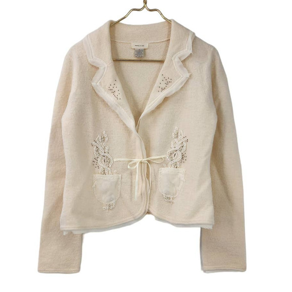 Anthropologie | Sweaters | Sleeping On Snow White Embroidered Delicate ...